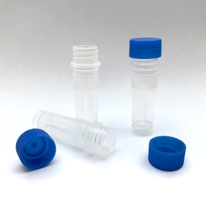 Plastic buisje met schroefdop BLAUW (50 stuks) - Merlijn Boekhandel